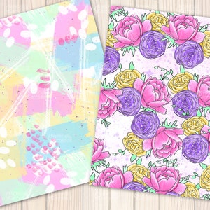 Birthday Digital Papers - 12 Watercolor Pastel Seamless Patterns, Party ...