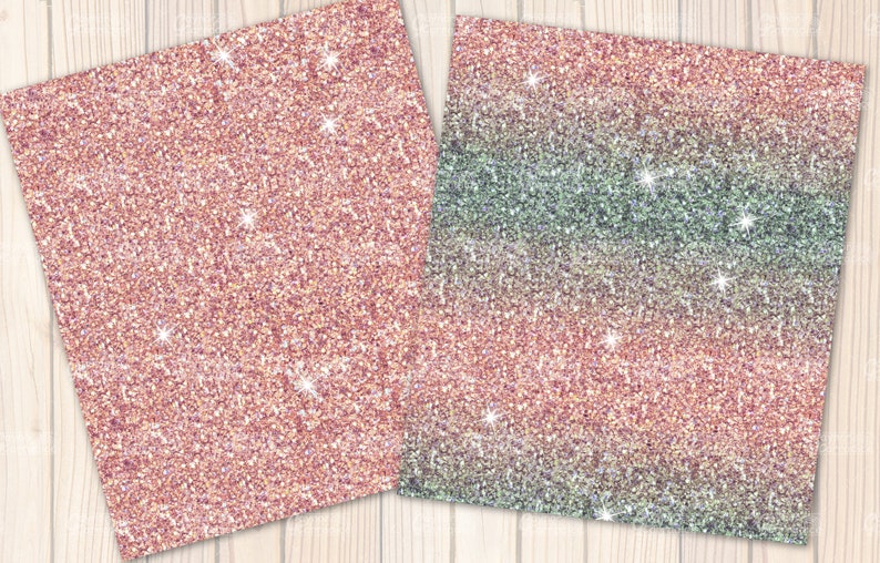 Winter Glitter Digital Papers Rose Gold Navy Silver Ombre - Etsy