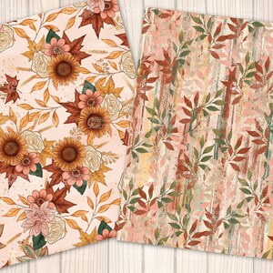 Watercolor Fall Digital Papers - 12 Autumn Seamless Patterns, Pumpkin ...
