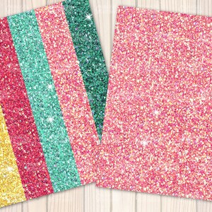 Summer Glitter Digital Papers - 16 Glitter Seamless Patterns, Ombre ...