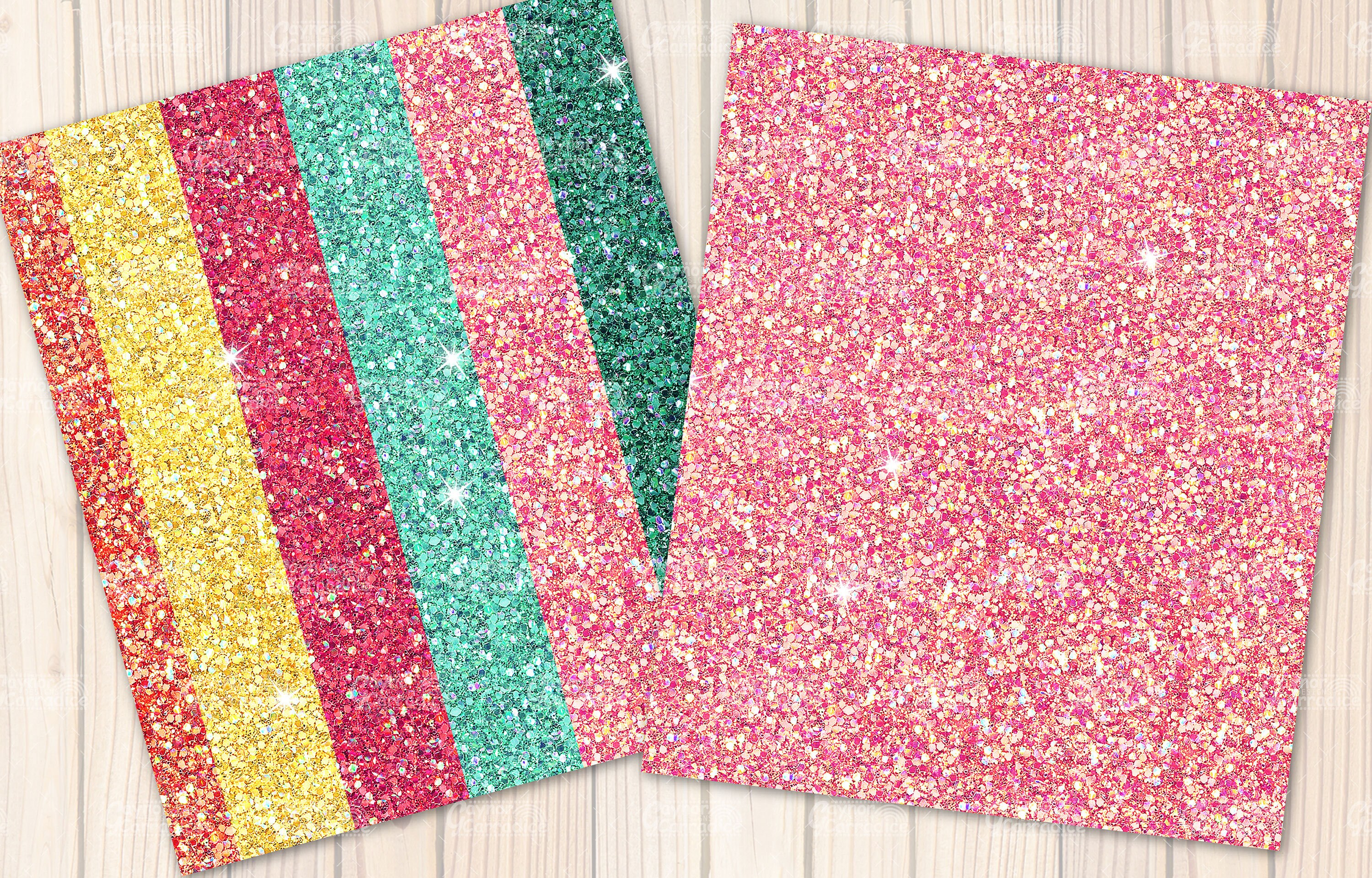 Summer Glitter Digital Papers - 16 Glitter Seamless Patterns, Ombre ...
