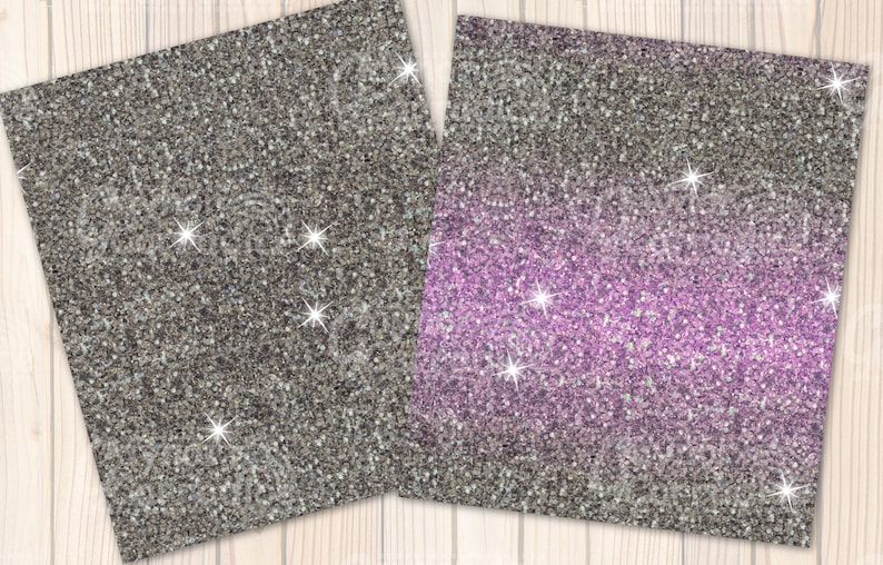 Winter Glitter Digital Papers in Lilac, Peach and Blue - 10 Ombre ...
