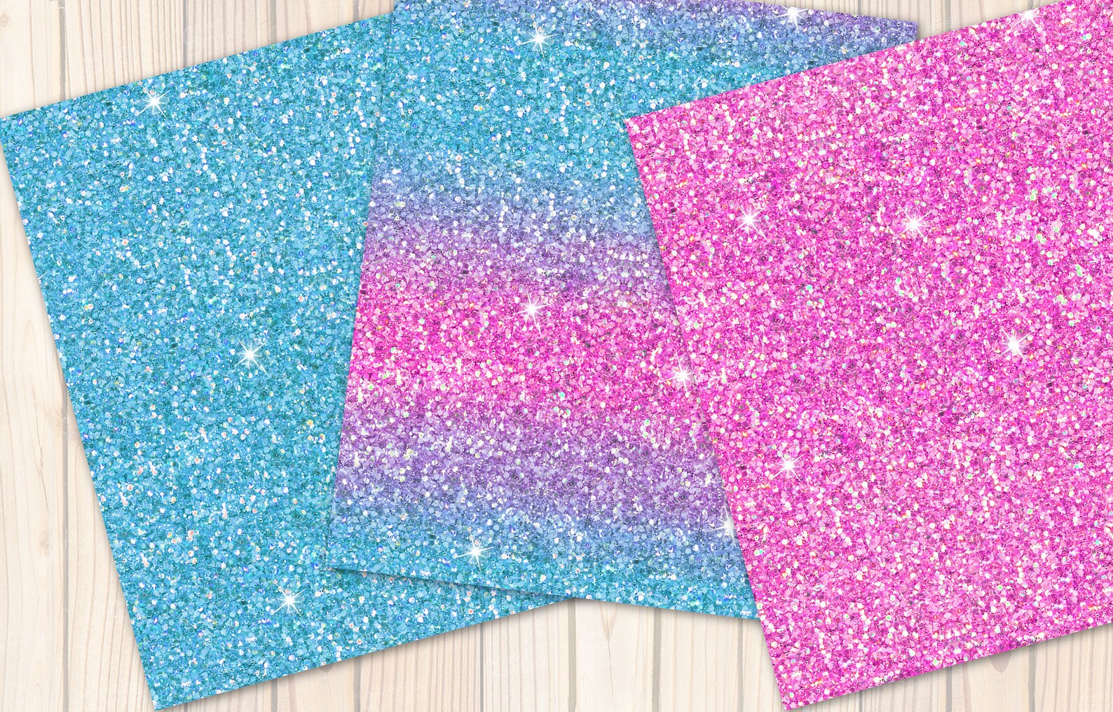 Mermaid glitter digital papers pink aqua blue teal ombre | Etsy
