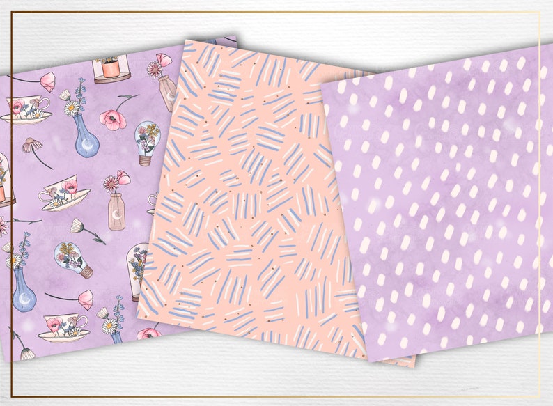 Wildflower Digital Papers - 16 Watercolor Spring Seamless Patterns ...