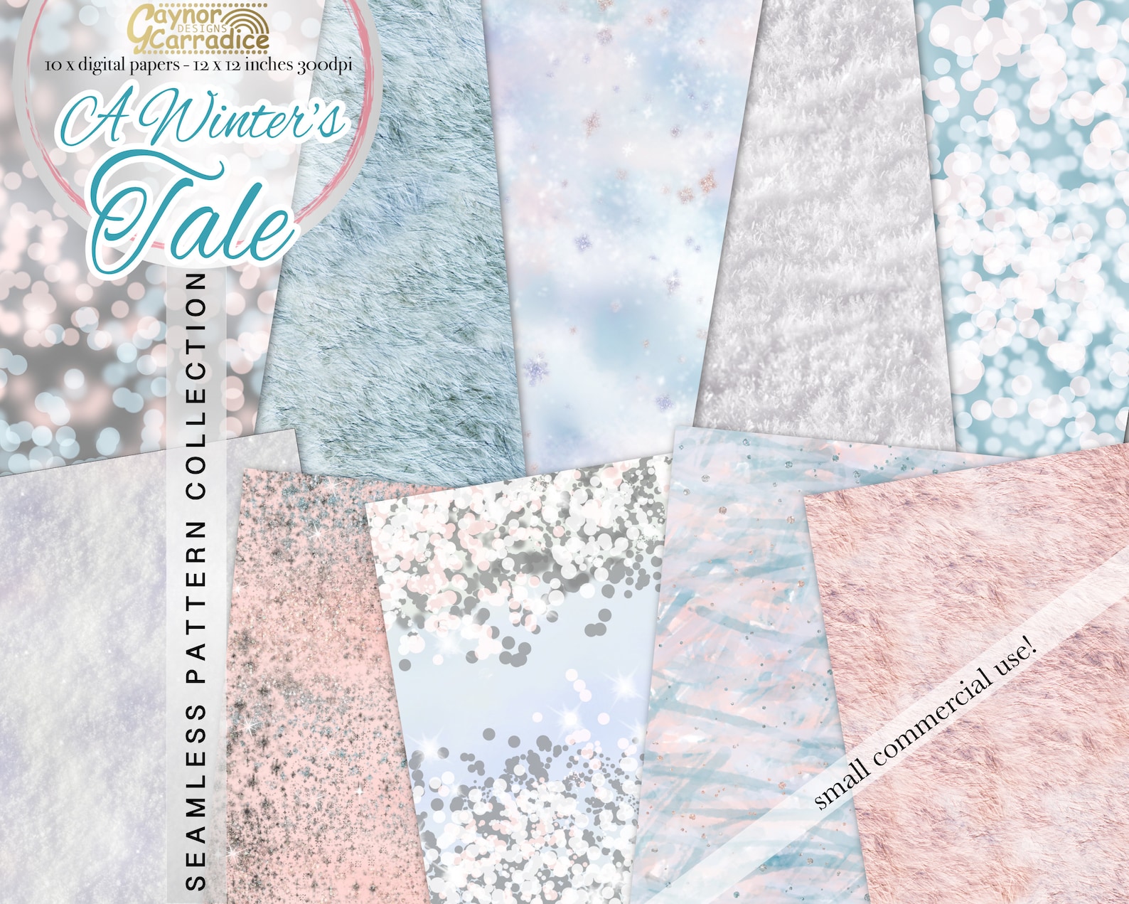 Winter Backgrounds 10 Pastel Christmas Digital Papers in 12 | Etsy