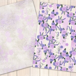 Spring Lavender Digital Papers - 12 Watercolor Purple Seamless Patterns ...
