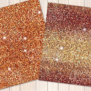 Autumn Glitter Digital Papers, Fall Glitter Seamless Patters ...