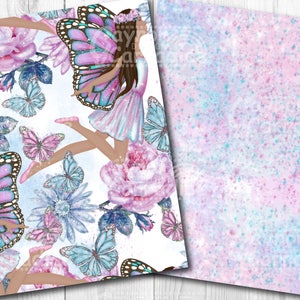 Fairy Digital Paper Watercolor Fairies Seamless Pattern Spring Faeries ...