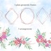 Floral Geometric Frame Clipart - 26 Piece Watercolor Wedding Flowers ...