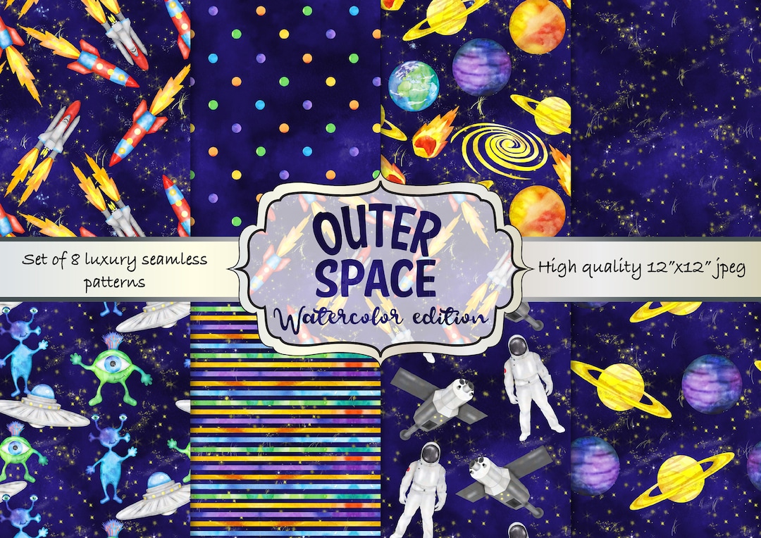 Watercolor Space Digital Paper, Space Digital Paper, Space Paper Pack ...