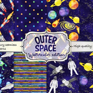 Watercolor Space Digital Paper, Space Digital Paper, Space Paper Pack ...