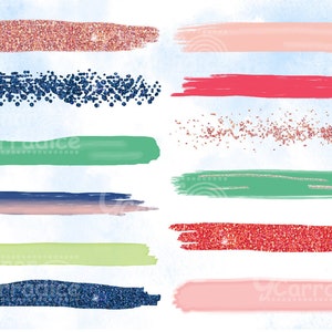 Rose Gold Brush Stroke Clipart Brush Strokes Clip Art Glitter Brushes ...