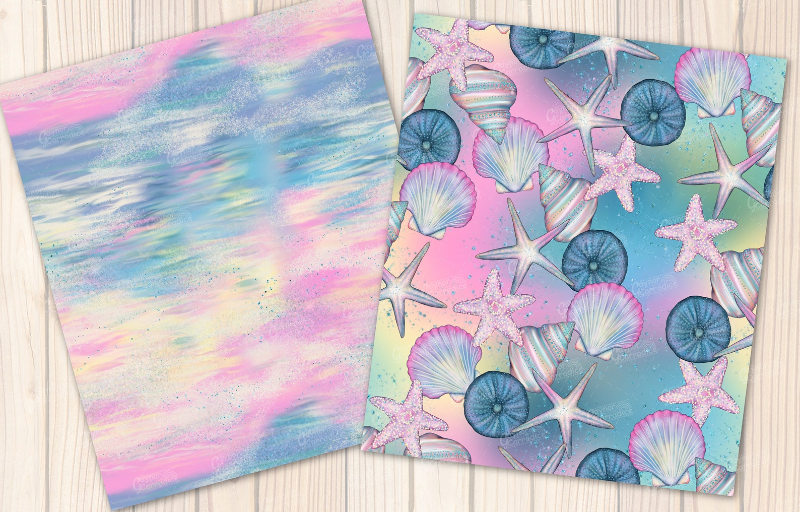 Watercolor Mermaid Digital Papers 12 Summer Seamless - Etsy UK
