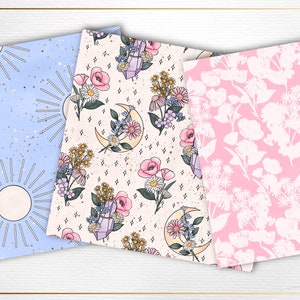 Wildflower Digital Papers - 16 Watercolor Spring Seamless Patterns ...