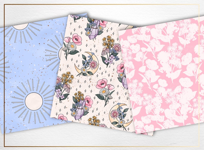 Wildflower Digital Papers - 16 Watercolor Spring Seamless Patterns ...