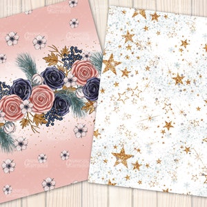 Watercolor Winter Digital Papers - 12 Christmas Seamless Patterns ...