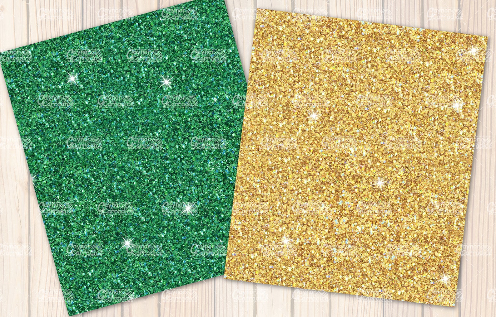 St Patricks Day Glitter Digital Papers Green and Orange - Etsy