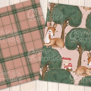 Woodland Animals Digital Papers, Watercolor Autumn Seamless Patterns ...