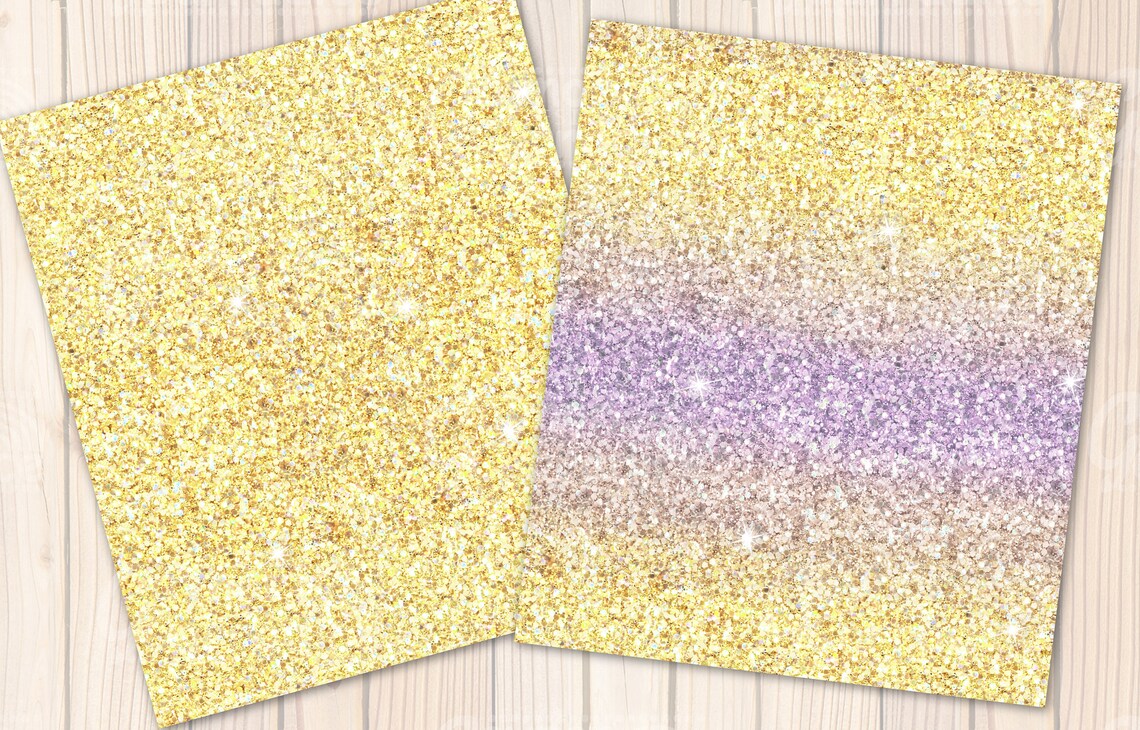 Pastel Glitter Digital Papers - Rainbow Ombre Glitter Seamless Patterns ...
