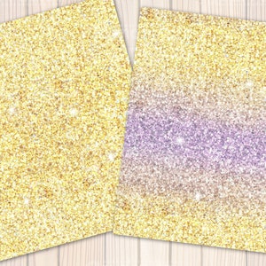 Pastel Glitter Digital Papers - Rainbow Ombre Glitter Seamless Patterns ...