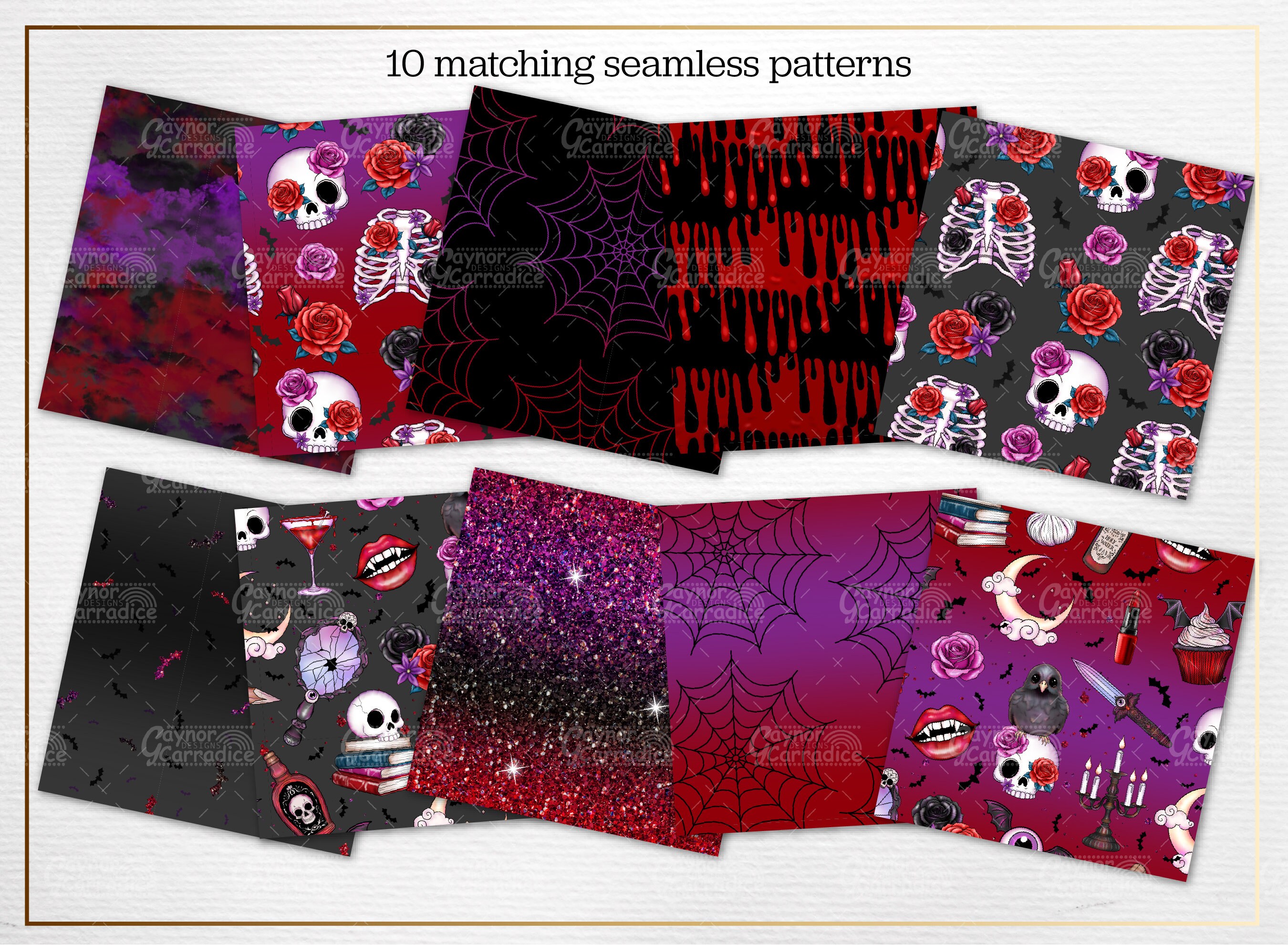 Cute Vampire Clipart Bundle - Cute Halloween Digital Paper / Clipart ...