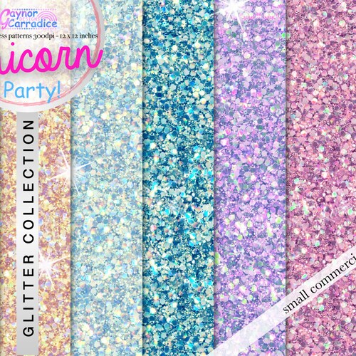 Unicorn Glitter Digital Papers Pastel Glitter Seamless - Etsy