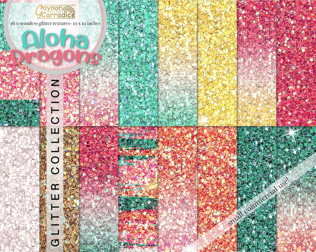 Summer Glitter Digital Papers - 16 Glitter Seamless Patterns, Ombre ...