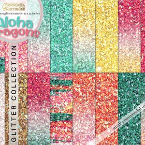 Summer Glitter Digital Papers - 16 Glitter Seamless Patterns, Ombre ...