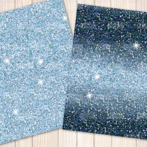 Winter Glitter Digital Papers - Purple, Pink, Blue, Teal, Yellow Ombre ...