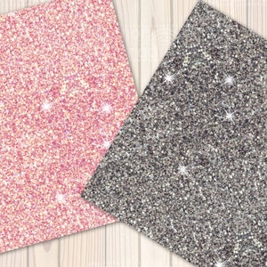 Rose Gold Glitter Digital Papers Blush Sequin Seamless Patterns Digital ...