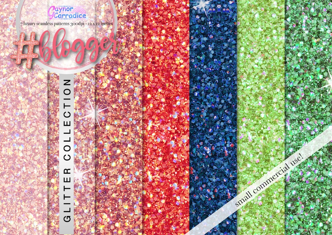 Blogger Glitter Digital Papers Rose Gold Glitter Seamless Patterns Glam ...