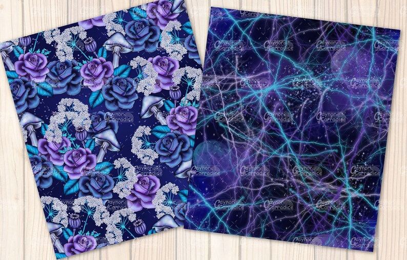 Watercolor Halloween Digital Papers - 12 Witchcraft Seamless Patterns ...