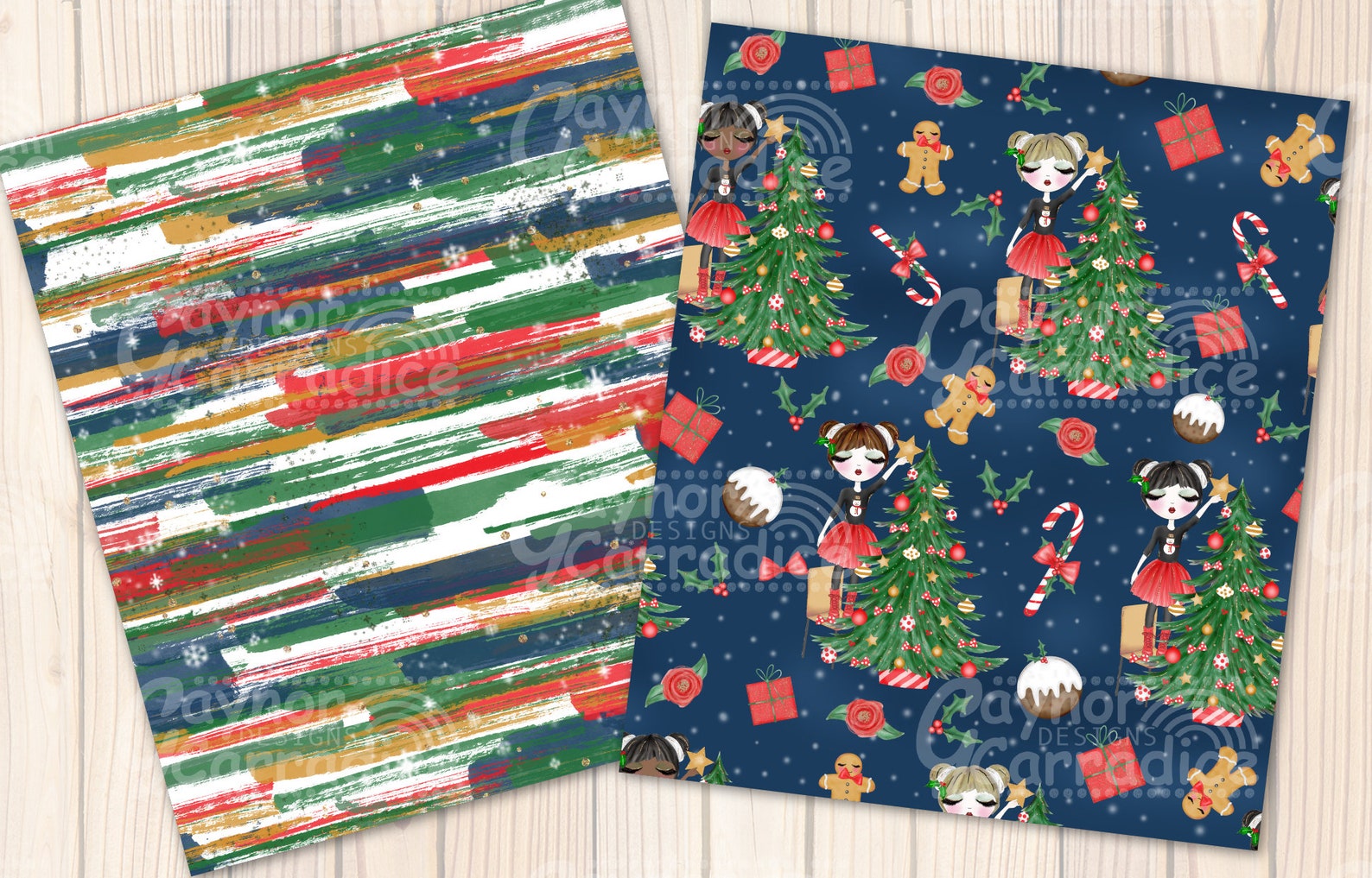 Cute Christmas Digital Papers Christmas Seamless Patterns - Etsy