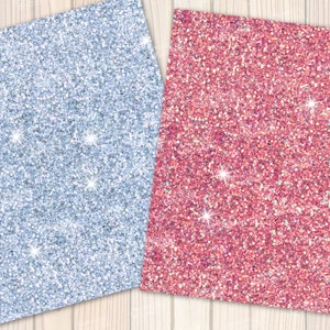 Travel Glitter Digital Papers - Blush, Blue, Gold, Teal Ombre Glitter ...