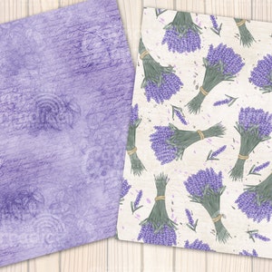 Spring Lavender Digital Papers - 12 Watercolor Purple Seamless Patterns ...