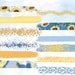 Sunflower Brush Strokes Clipart- Yellow Blue Paint Brushes Clipart ...