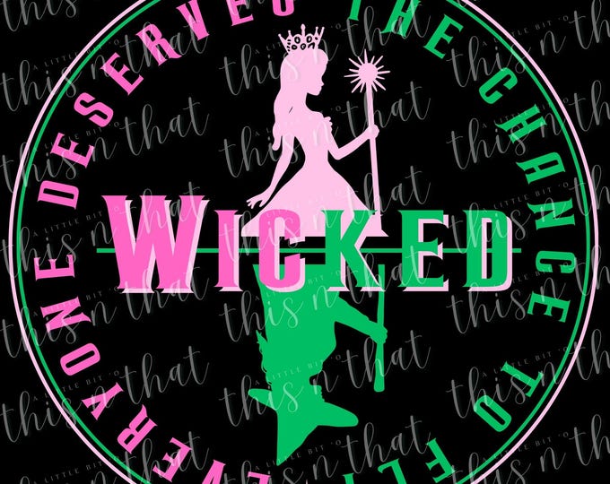 Wicked SVG Cut File, PNG, JPG, Glinda & Elphaba Silhouette - Etsy Canada