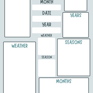 School Circle Time Calendar: Weather, Seasons, Days (digital Download ...
