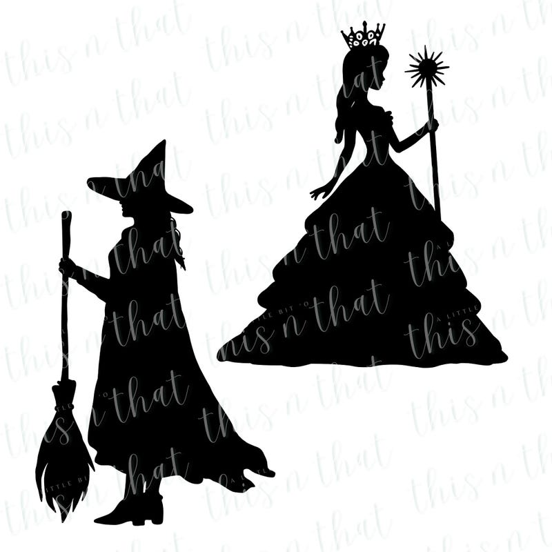 Elphaba Glinda Silhouette Svg - Etsy