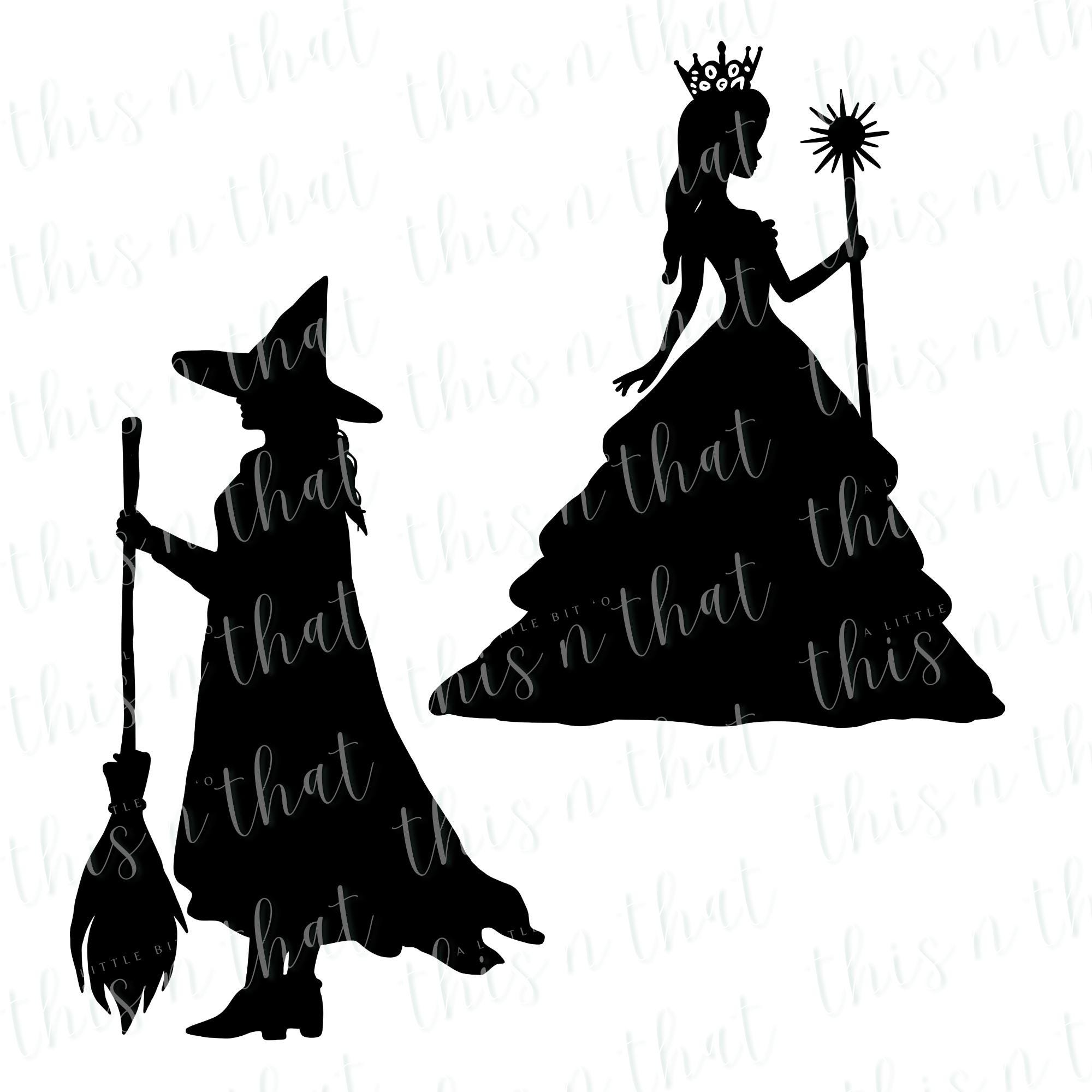 Wicked SVG Cut File, PNG, JPG, Glinda & Elphaba Silhouette - Etsy