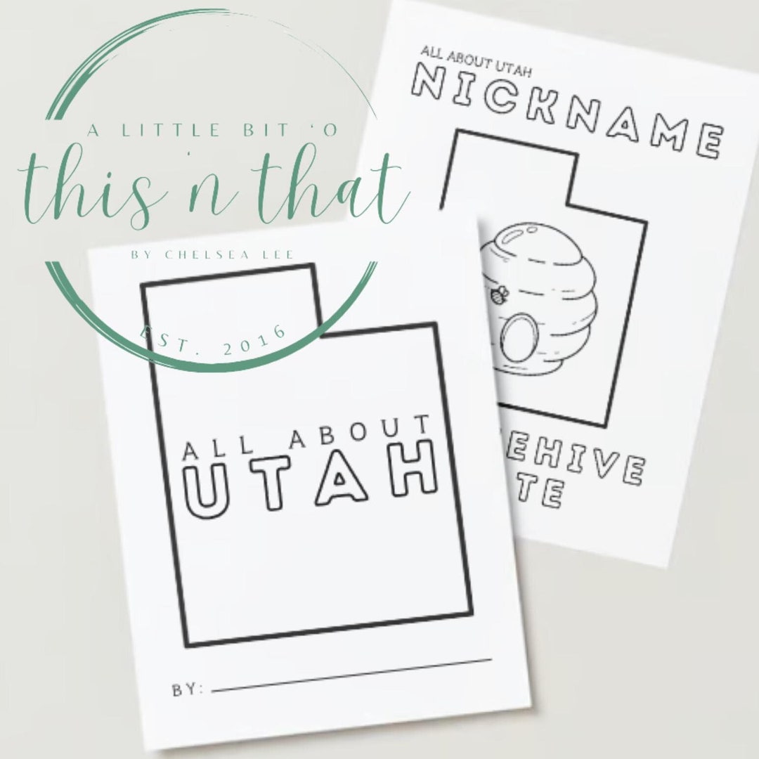 Printable Learning Packet, All About Utah Coloring Pages, State Facts ...