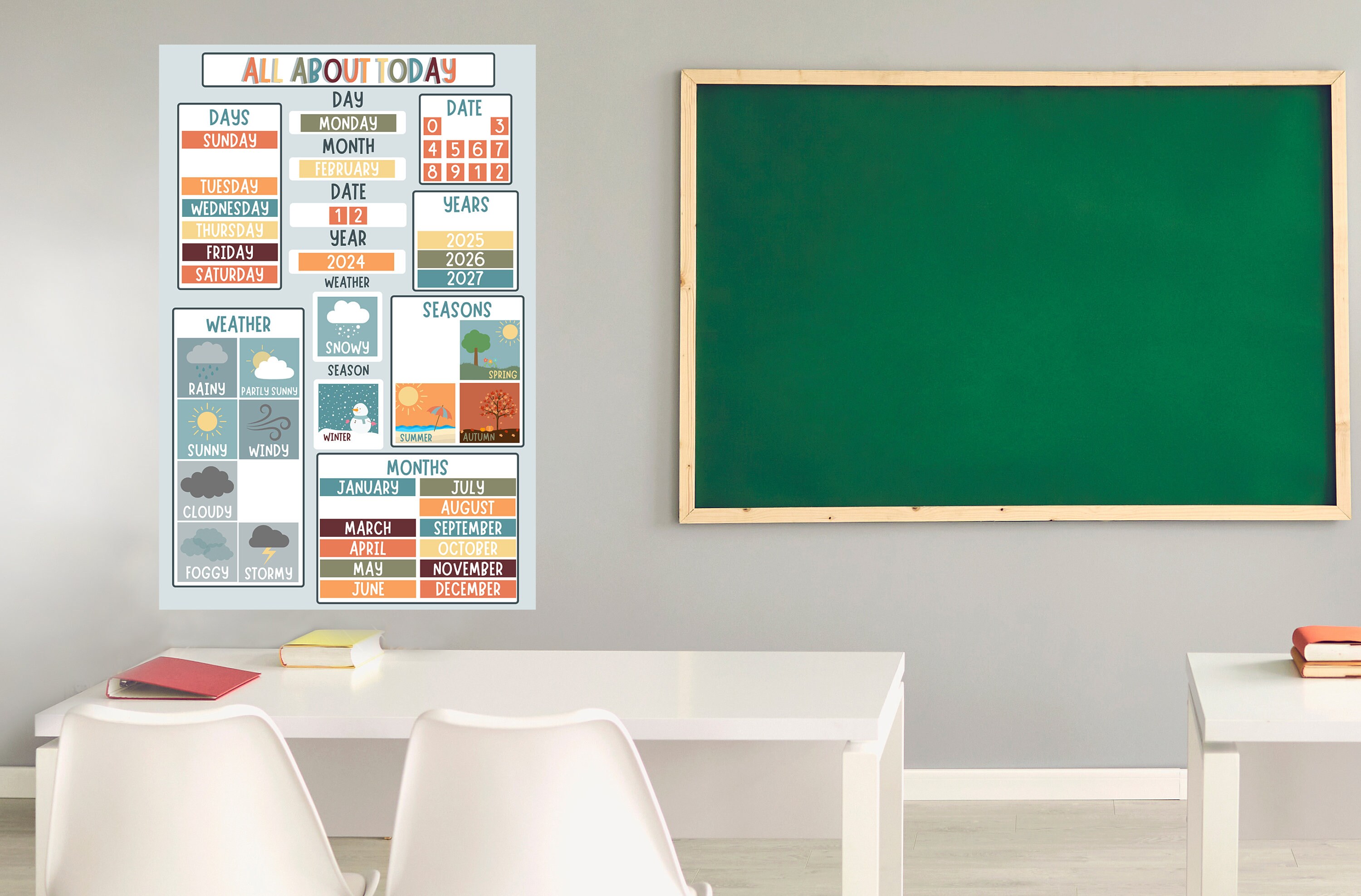 School Circle Time Calendar: Weather, Seasons, Days (digital Download ...