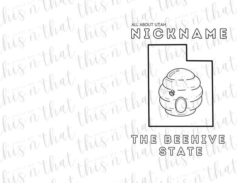 Printable Learning Packet, All About Utah Coloring Pages, State Facts ...