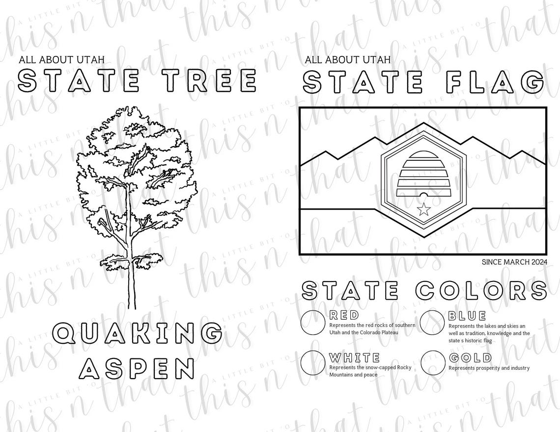 Printable Learning Packet, All About Utah Coloring Pages, State Facts ...