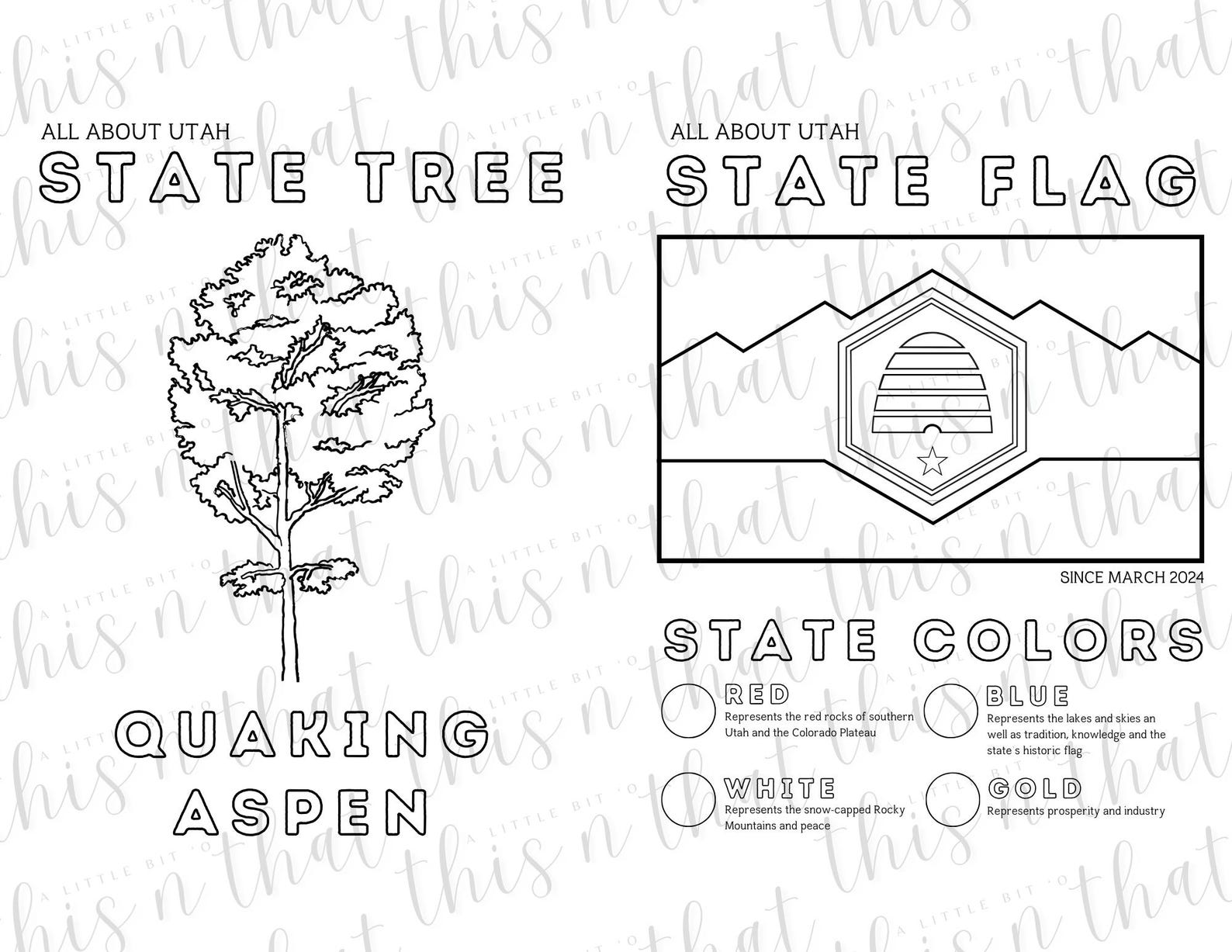 Printable Learning Packet, All About Utah Coloring Pages, State Facts ...