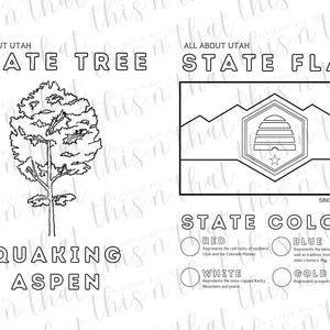 Printable Learning Packet, All About Utah Coloring Pages, State Facts ...