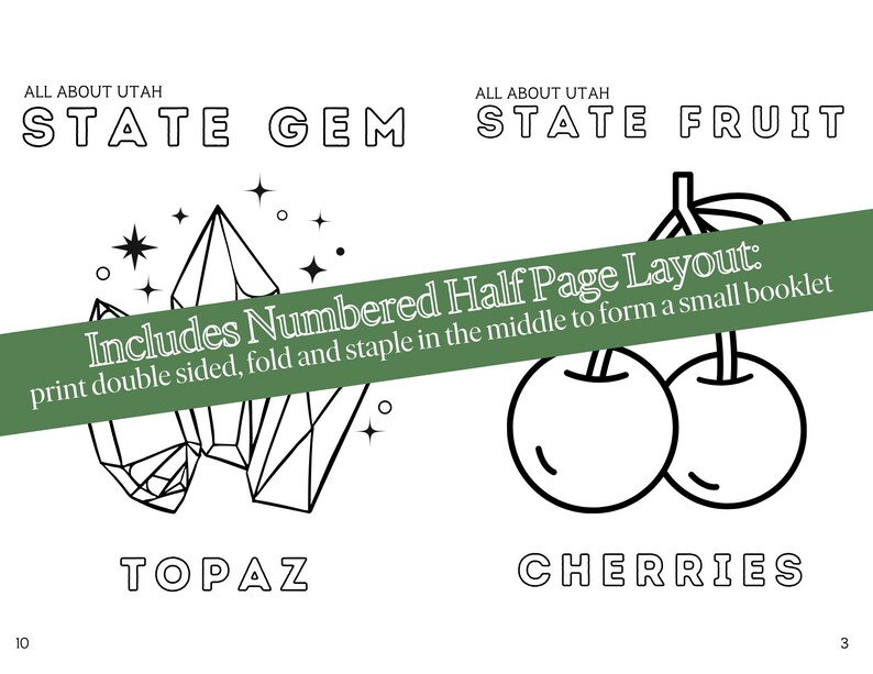 Printable Learning Packet, All About Utah Coloring Pages, State Facts ...