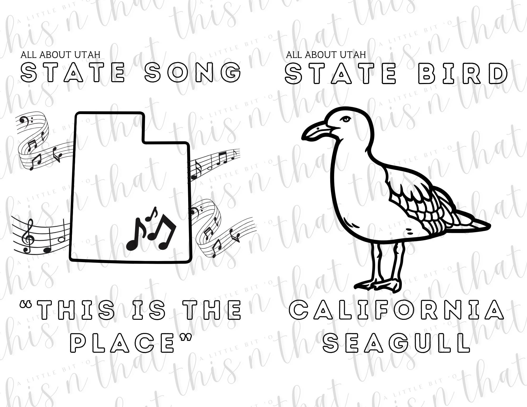 Printable Learning Packet, All About Utah Coloring Pages, State Facts ...