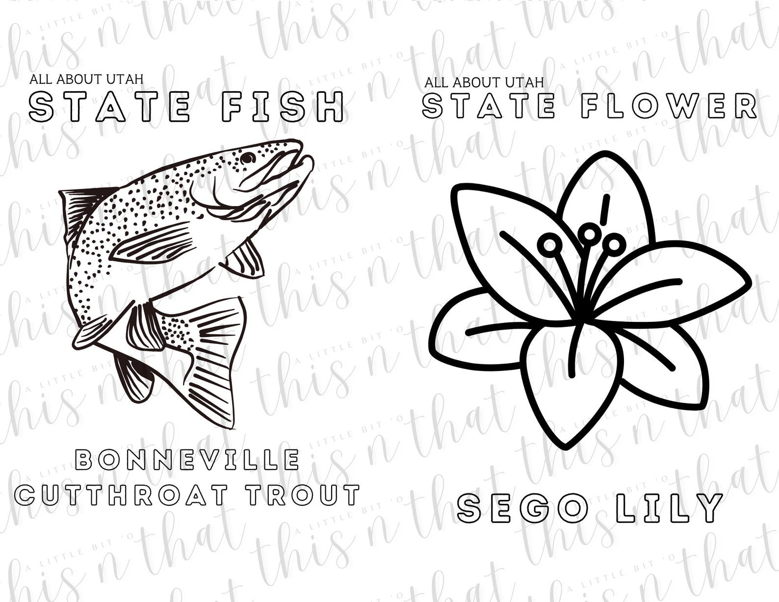 Printable Learning Packet, All About Utah Coloring Pages, State Facts ...