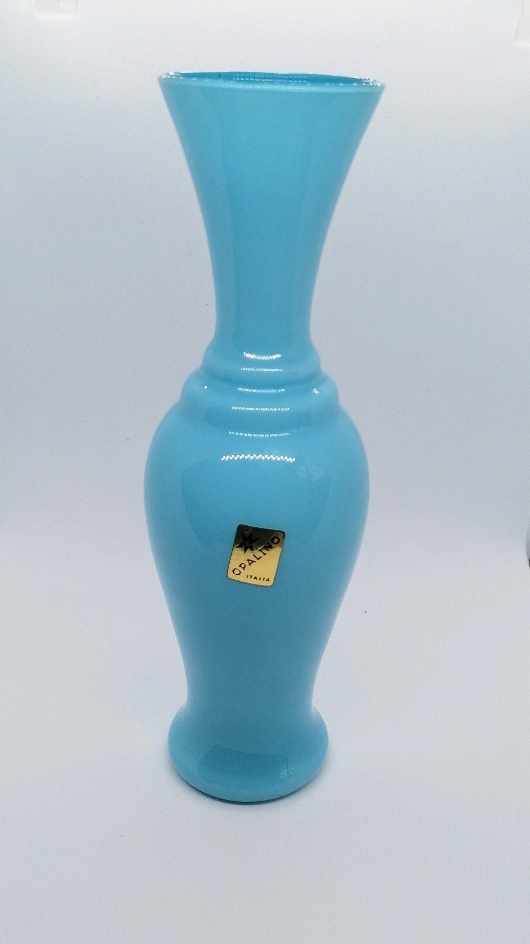 Elegant Vintage Art Glass Turquoise Blue Opalino Cased Glass - Etsy